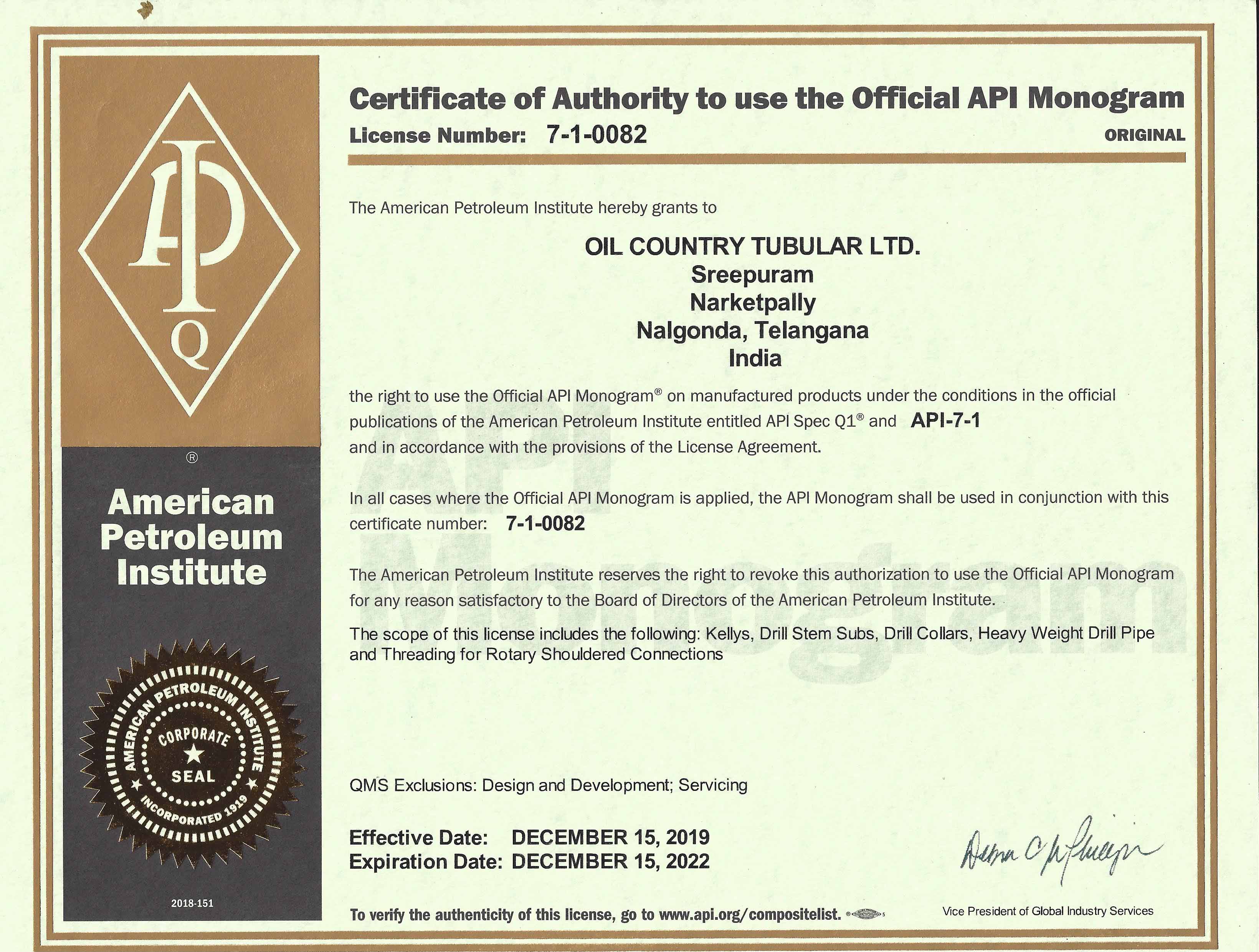 WELCOME TO OIL COUNTRY TUBULAR LIMITED